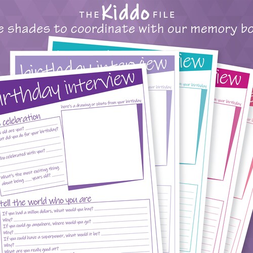 Birthday Interview Yearly Printable Keepsake Memory Album - Etsy