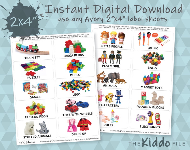 Printable Kids Playroom Labels for Organizing Toys Digital Download ...