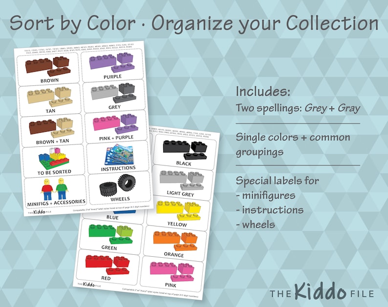 Building Brick Labels to Sort, Organize and Store Set of 20 Labels With ...