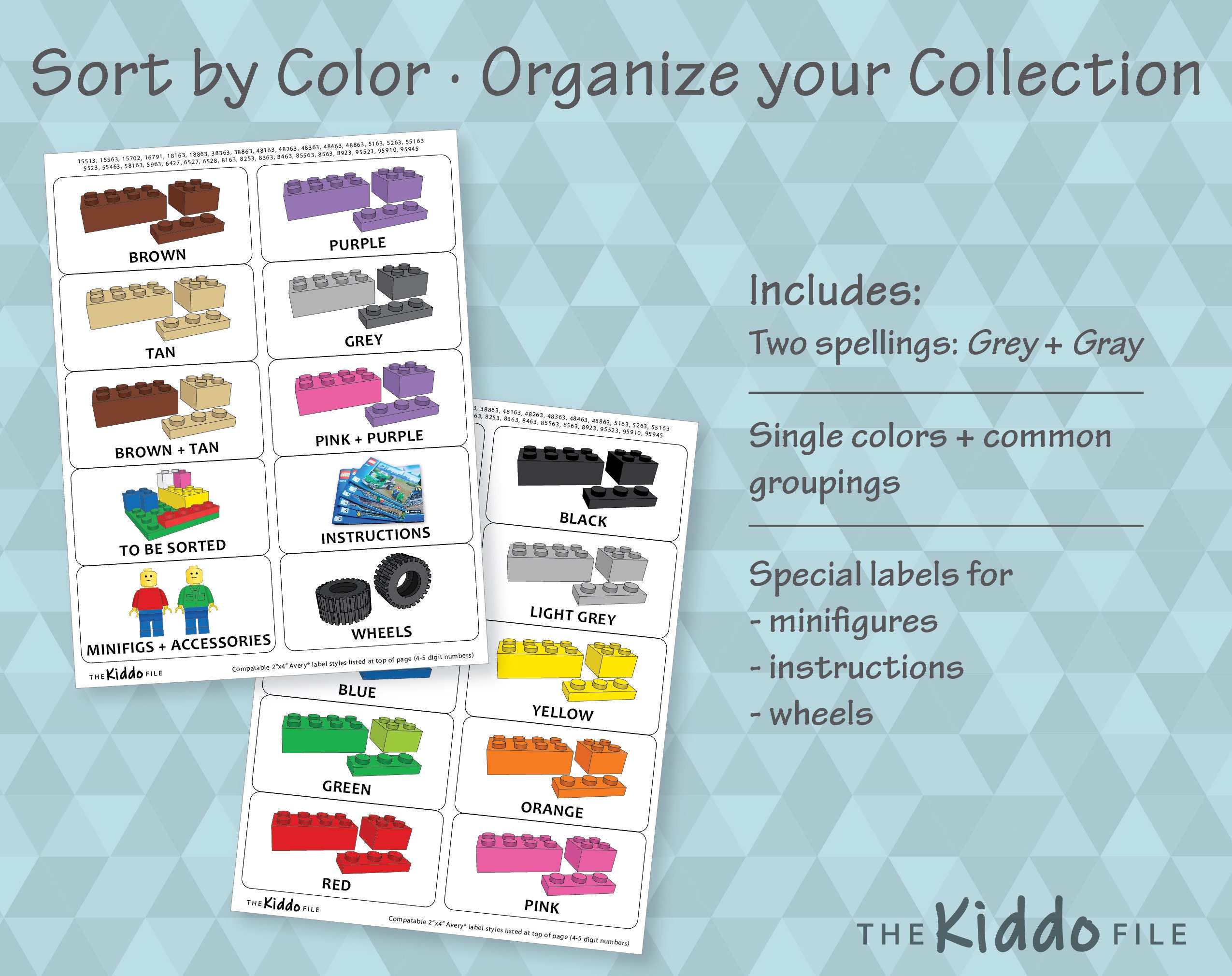 Building Brick Labels to Sort, Organize and Store Set of 20 Labels With ...