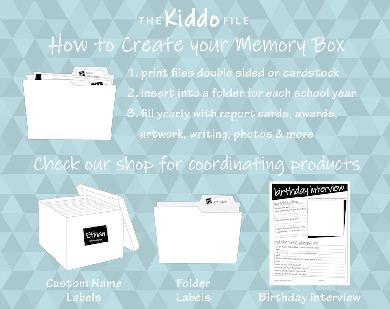 Yearly School Memories Printable Keepsake File Folder Insert - Etsy