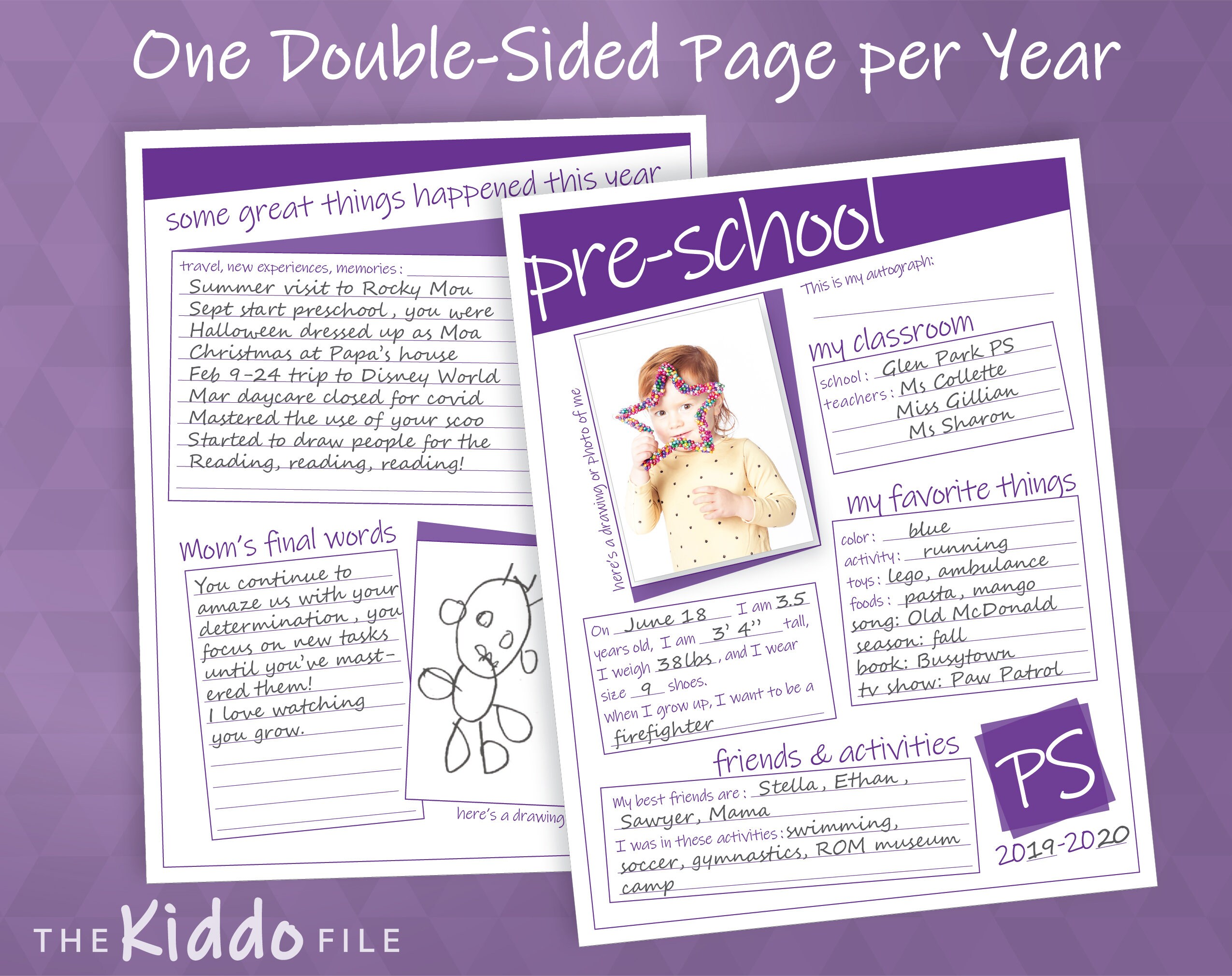 Yearly School Memories Printable Keepsake File Folder Insert - Etsy