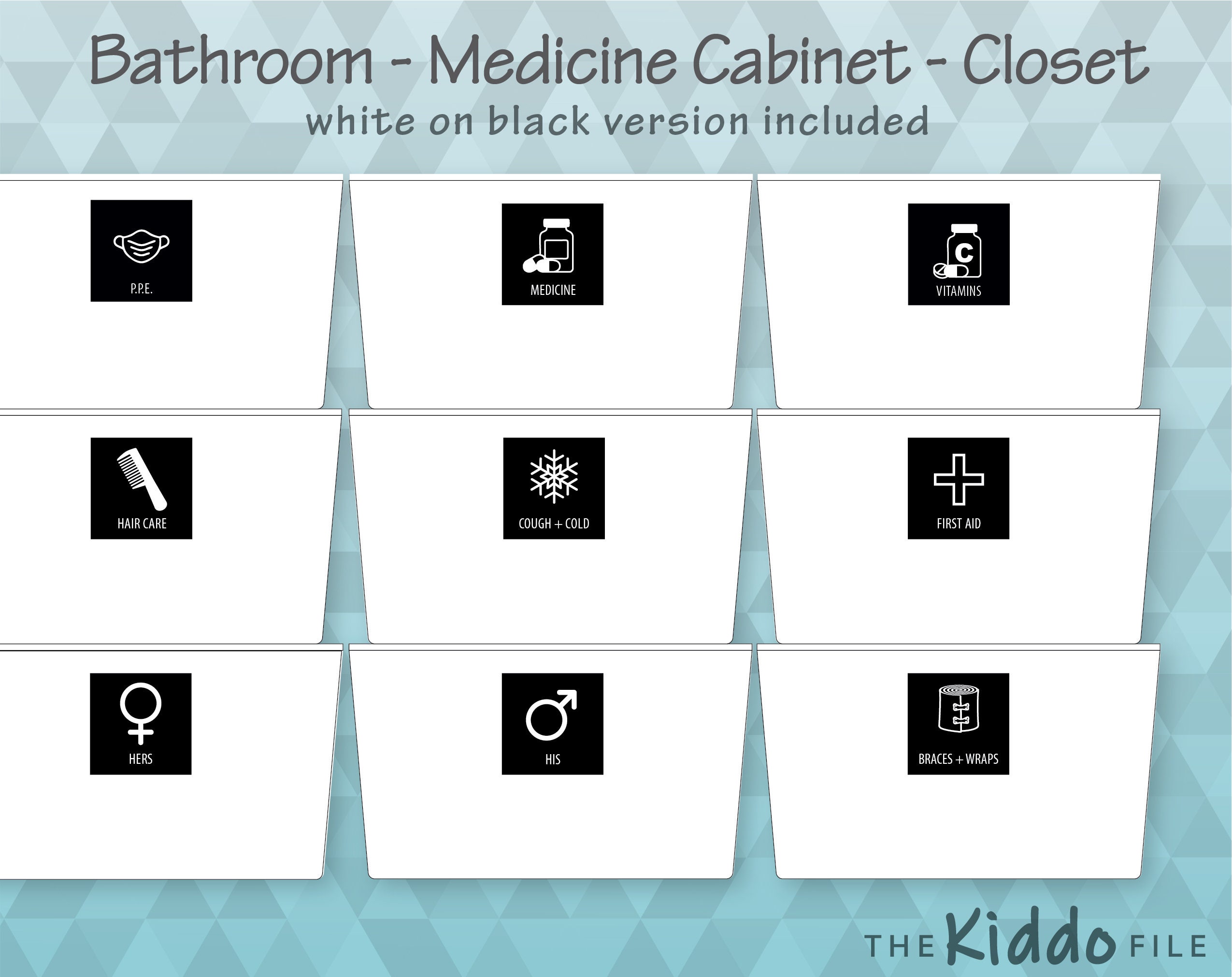 Printable Bathroom Organizing Labels for Medicine Cabinet and - Etsy