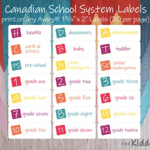 Milestone Tote School Years File Folder Labels for Kid's Keepsakes and ...