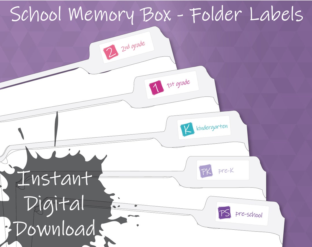 School Years Folder Labels for Filing Kids Keepsakes and Memorabilia ...