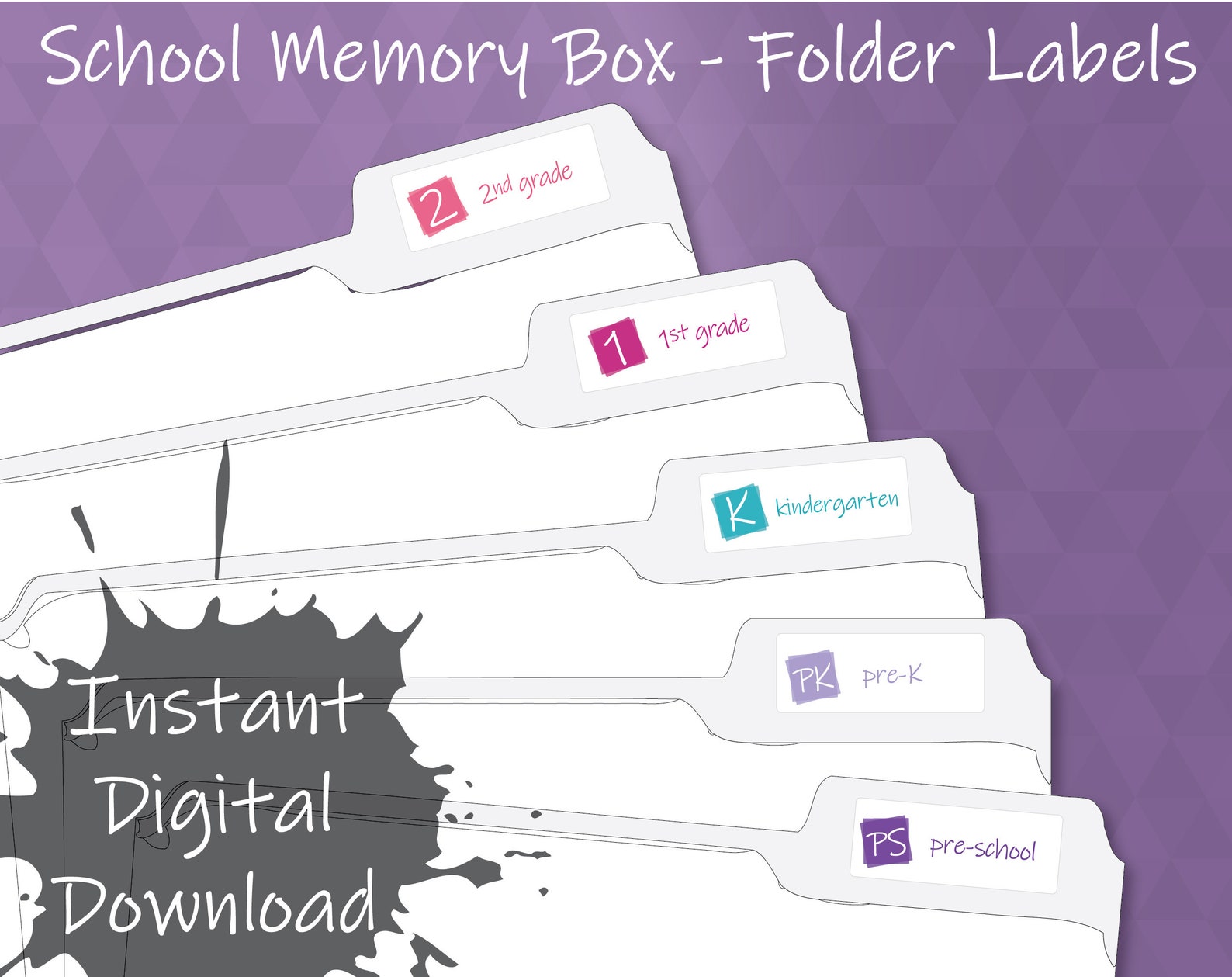 School Years Folder Labels for Filing Kids Keepsakes and - Etsy