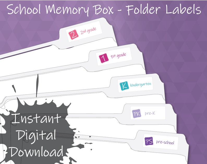 School Years Folder Labels for Filing Kids Keepsakes and - Etsy