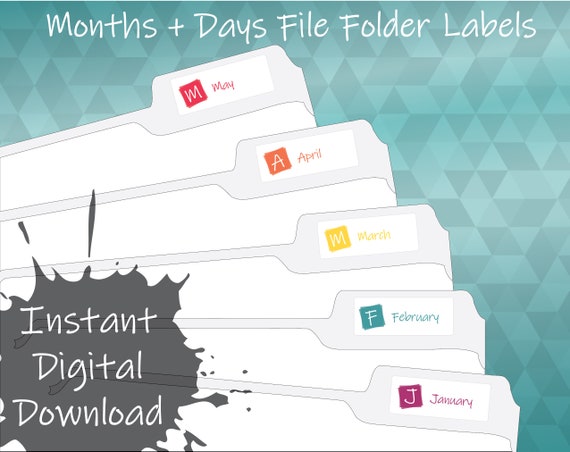 Months Days Weekdays File Folder Labels Teaching | Etsy