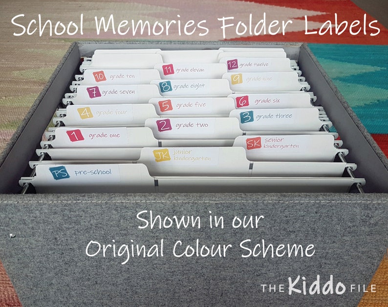 School Years Folder Labels for Filing Kids Keepsakes and - Etsy