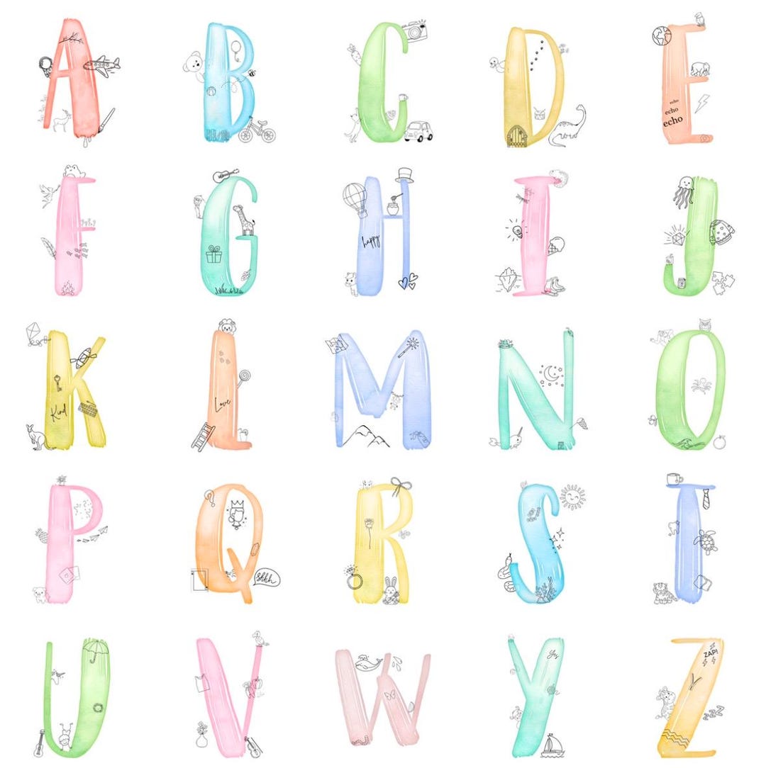 Alphabet Art Print - Etsy