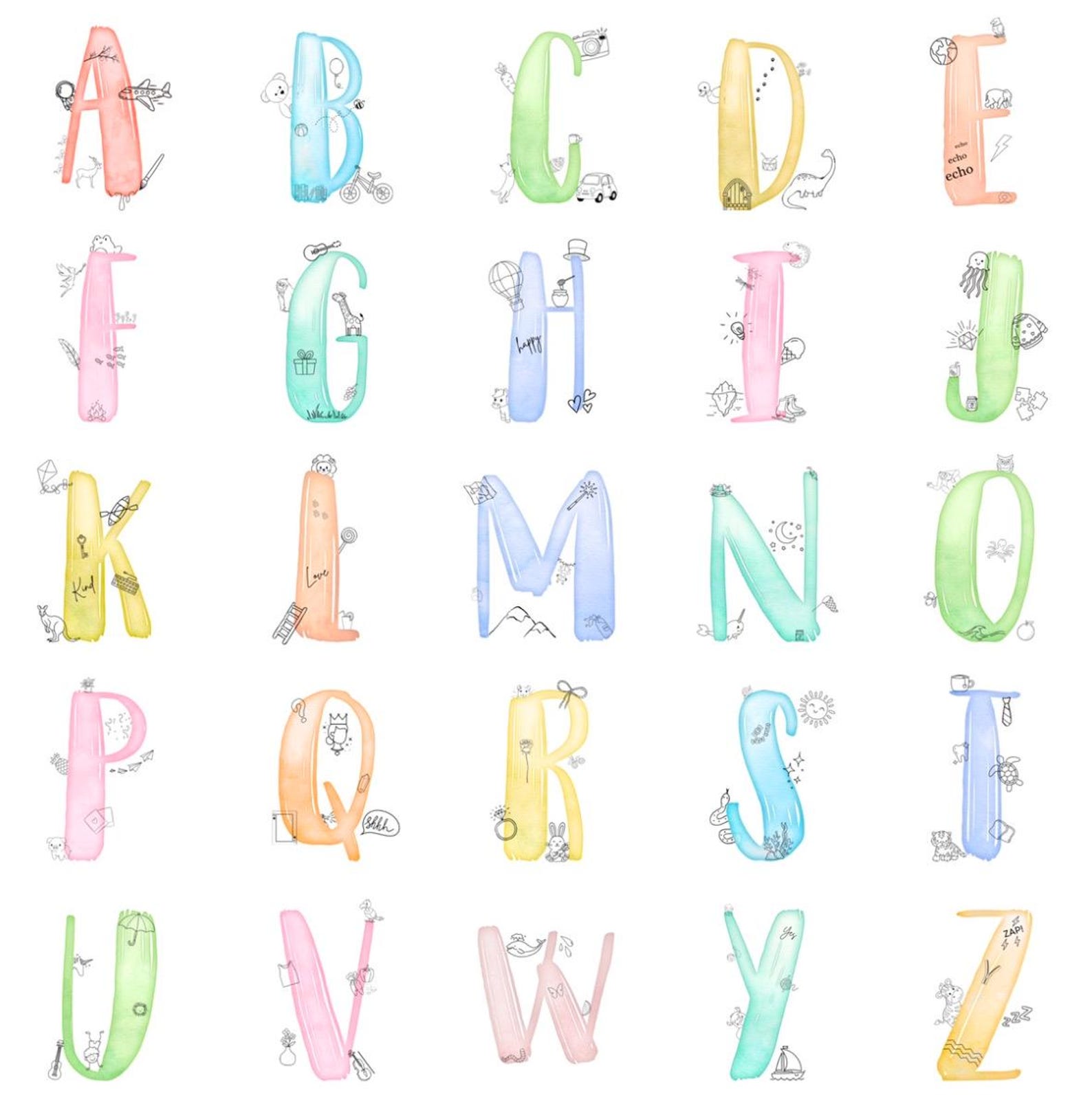 Alphabet Art Print - Etsy