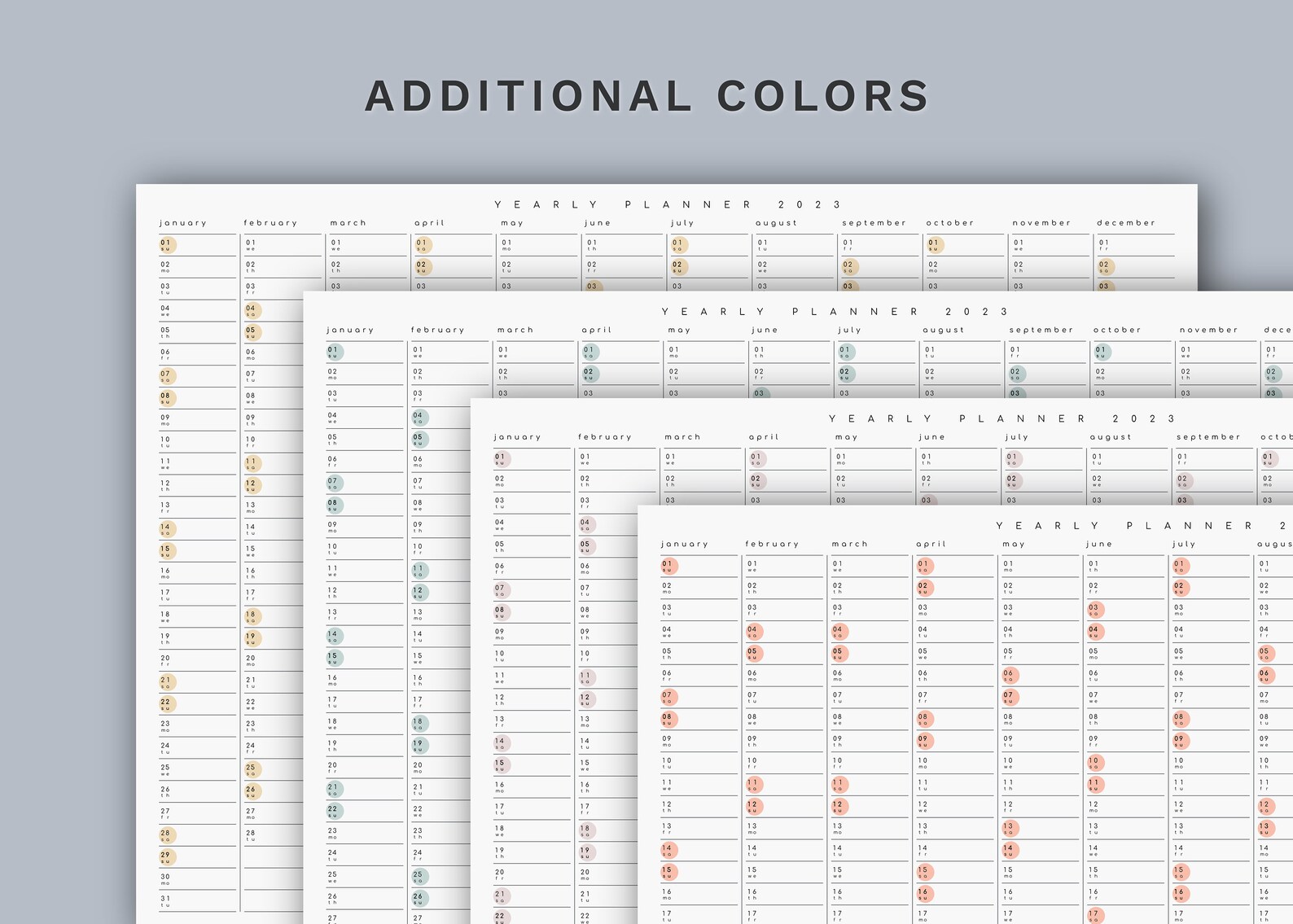 Minimalist Yearly Planner 2023 · A3, A4, A5 & Letter · Cute A3 Calendar ...