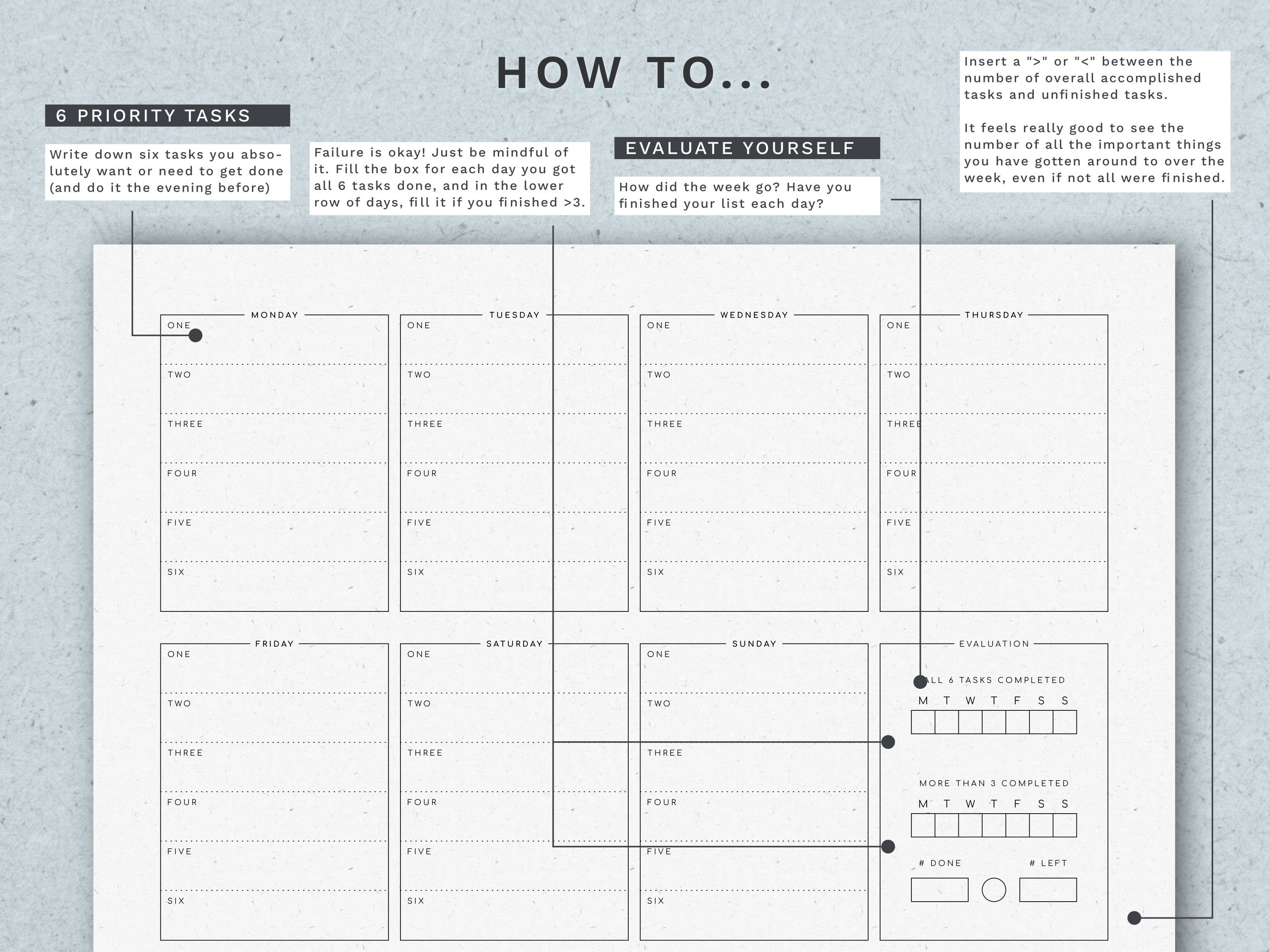 Ivy Lee Method Worksheet · Ivy Lee-inspired Productivity Planner · A4 ...