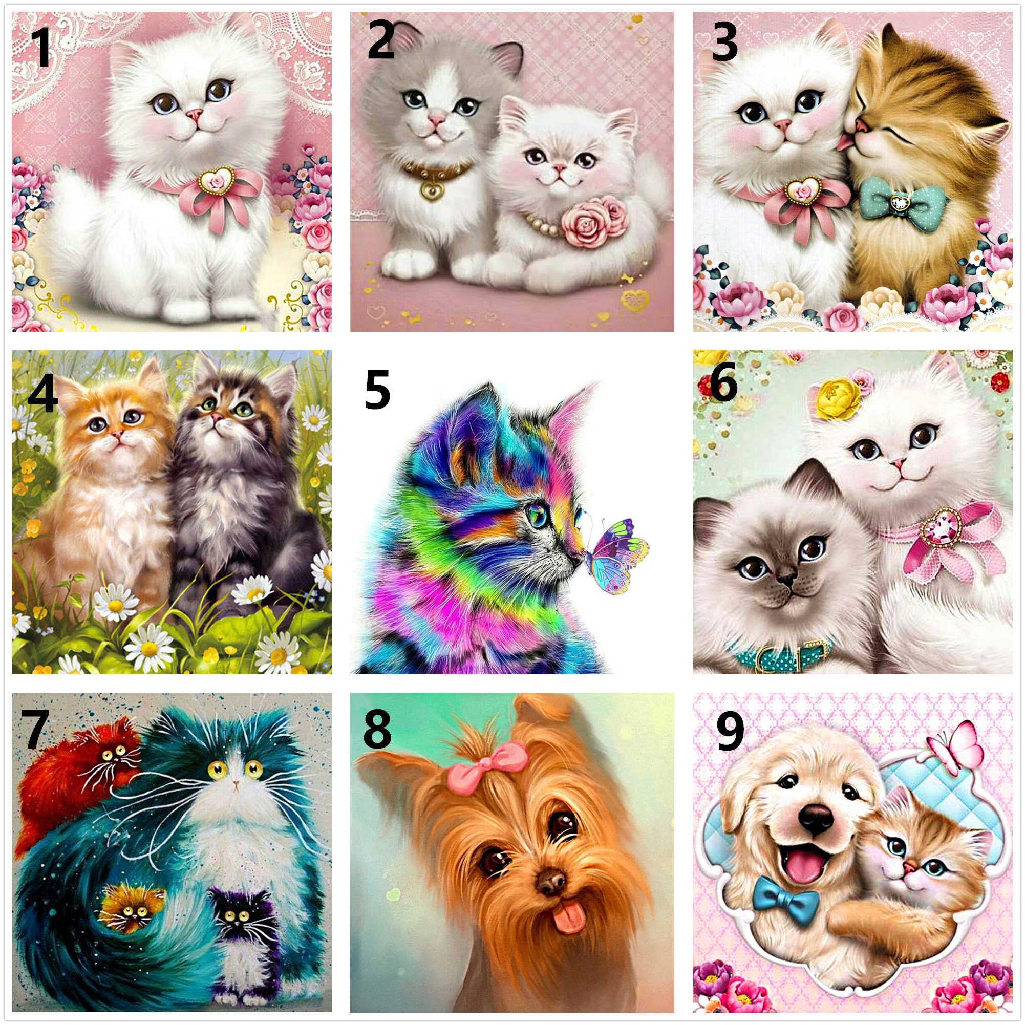 Diamond Painting Cat Full Cartoon 5d Diamond Painting Diamond - Etsy