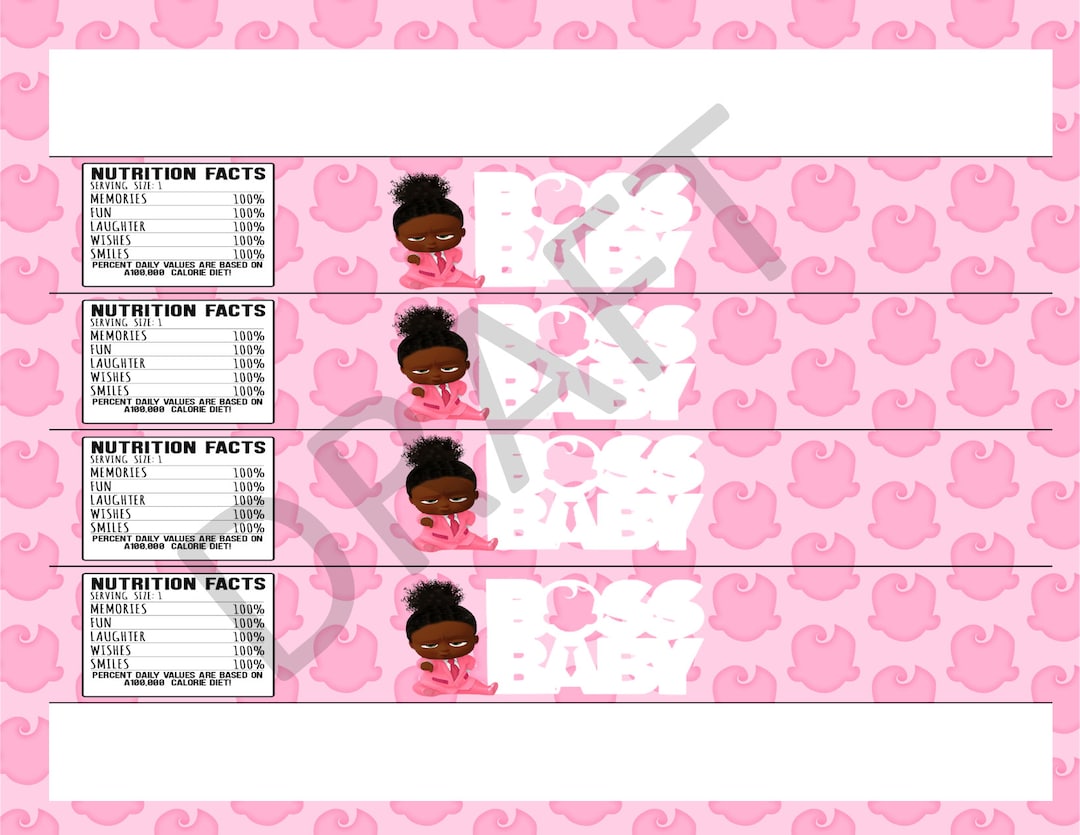 AA Boss Baby Custom Water Bottles (3) Digital Designs PDF - Etsy