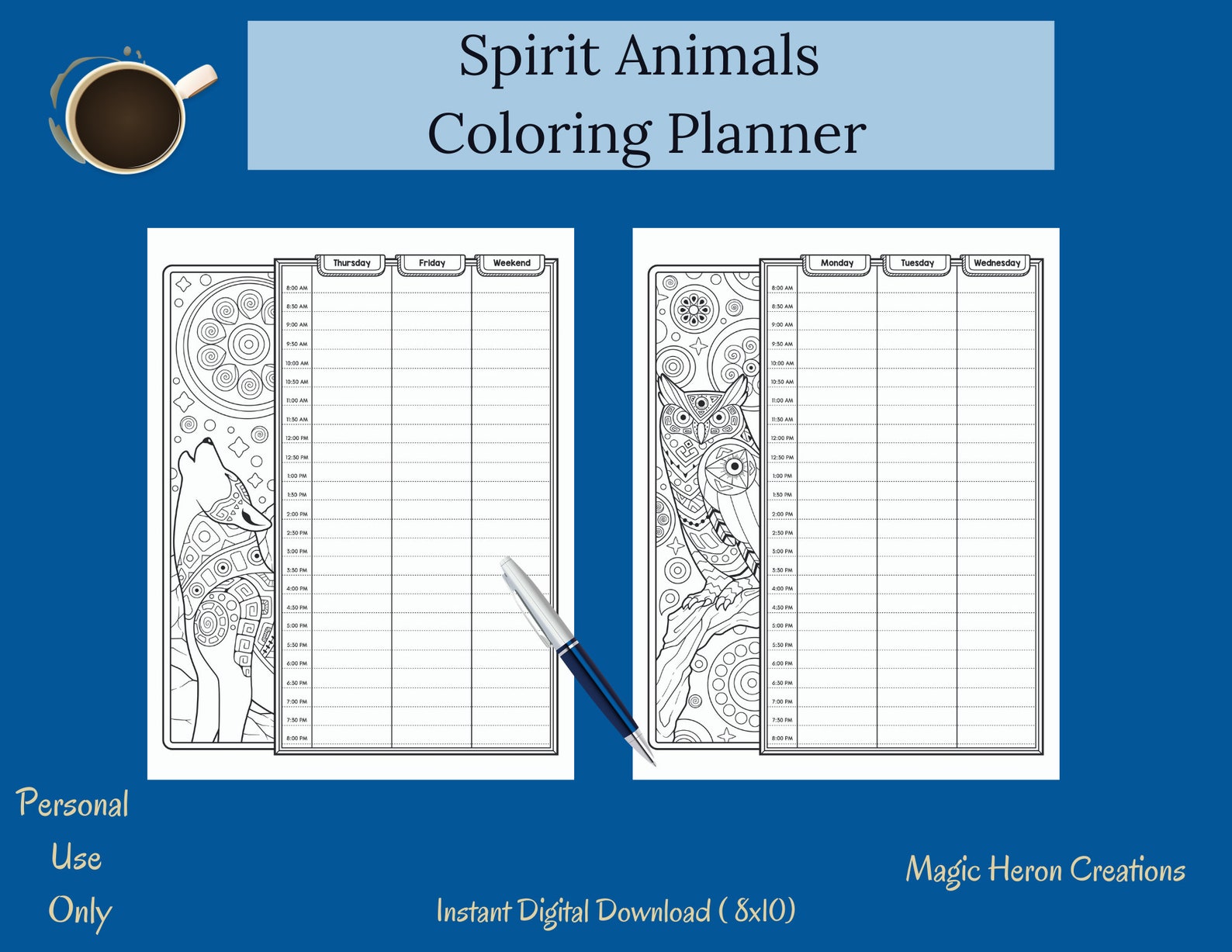 Spirit Animals Coloring Journal, Animal Guide, Spirit Totem Animal ...