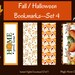 Fall Bookmarks, Fall Bookmarks Set Printable, Autumn Bookmark Set ...