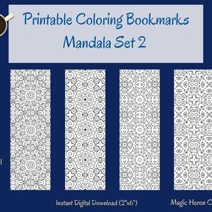 Mandala Color Your Own Bookmarks, Mandala Bookmark, Bookmark Meditation ...