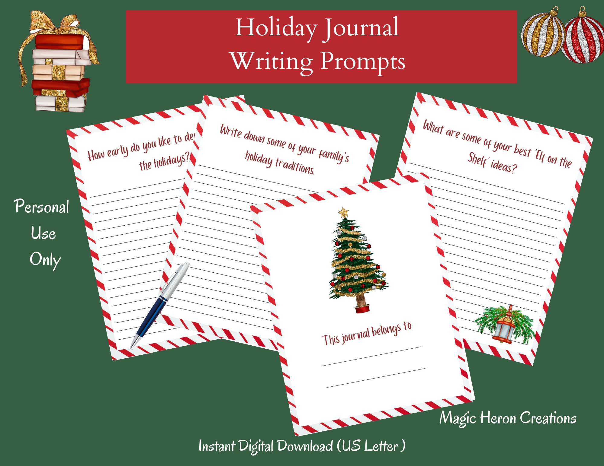 Holiday Journal Printables, Use the Journal Prompt Pages With Your ...