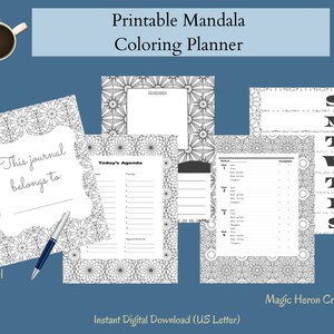 Printable Mandala Coloring Planner - Etsy
