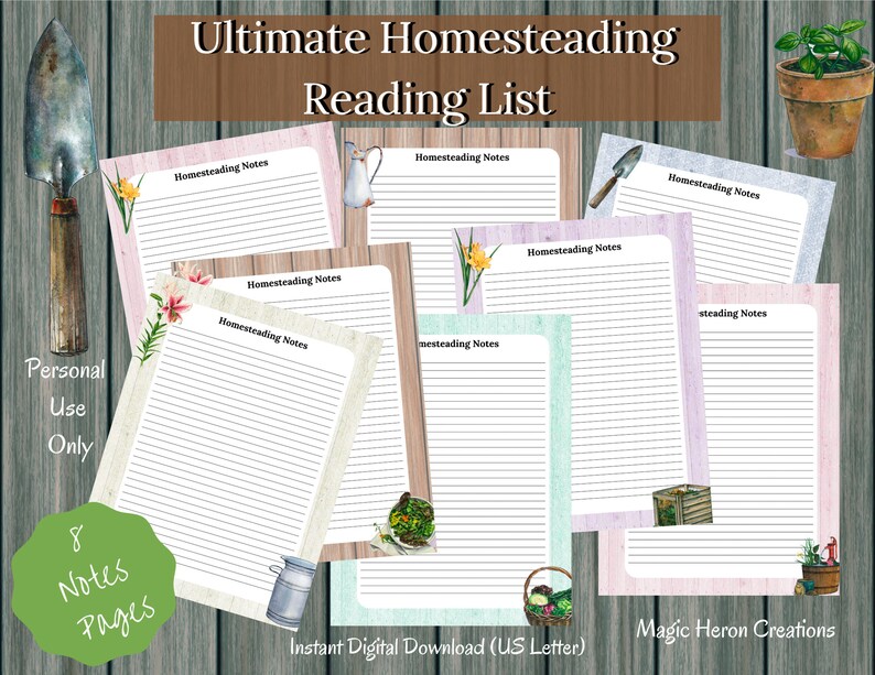Homestead Printable, Reading Checklist, Homestead Planner, Books to ...