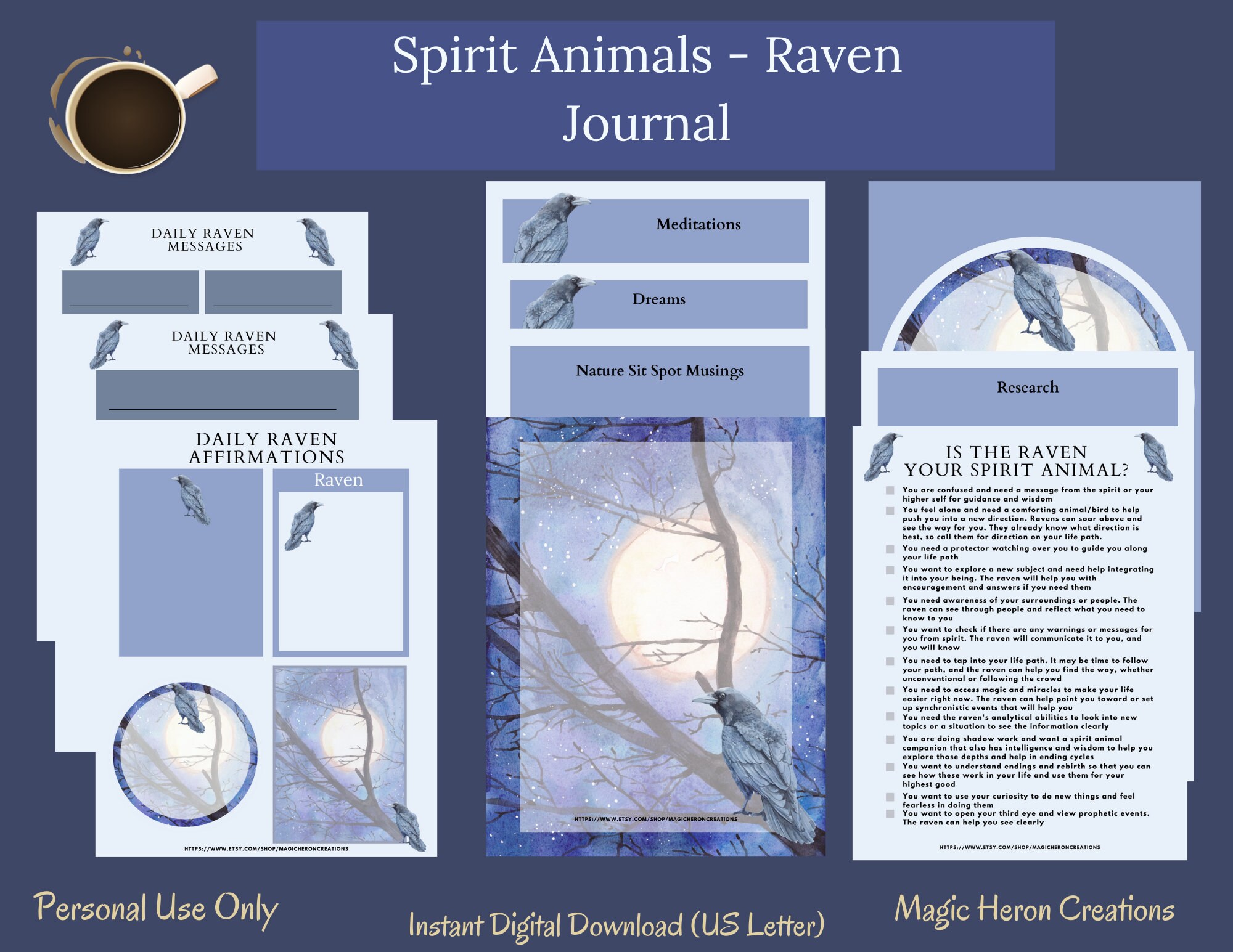 SPIRIT ANIMAL Raven, Animal Guide Totem Meanings, Spirit Companion ...