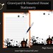 Halloween Graveyard Cemetery Scene Bats and Spooky Haunted House ...