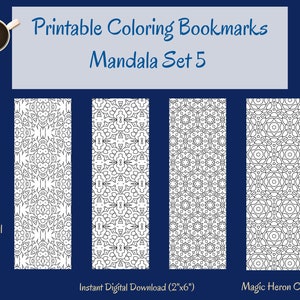 Mandala Color Your Own Bookmarks, Mandala Bookmark, Bookmark Meditation ...