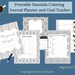 Printable Mandala Coloring Journal Planner and Goal Tracker - Etsy