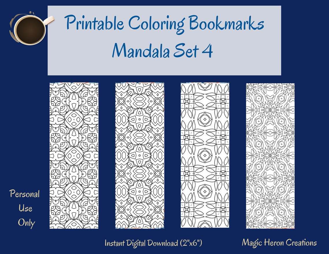 Mandala Color Your Own Bookmarks, Mandala Bookmark, Bookmark Meditation ...