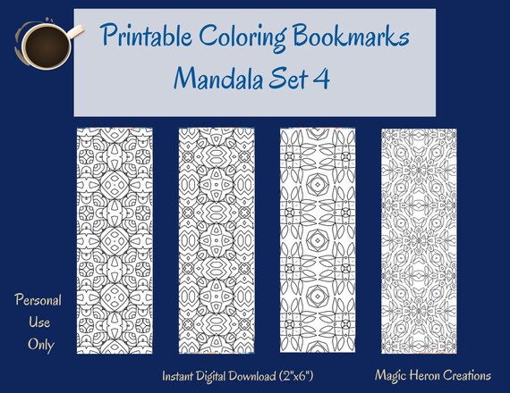 Mandala Color Your Own Bookmarks Mandala Bookmark Bookmark | Etsy