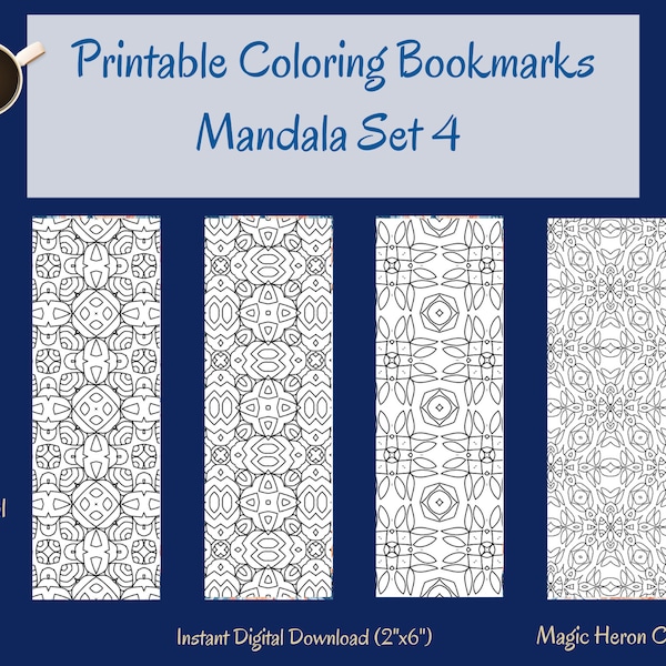 Mandala Color Your Own Bookmarks, Mandala Bookmark, Bookmark Meditation ...