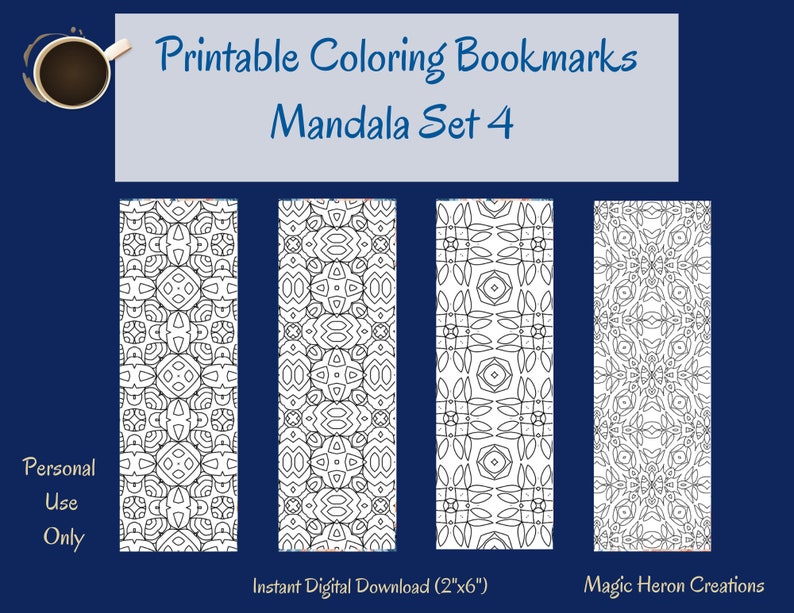 Mandala Color Your Own Bookmarks, Mandala Bookmark, Bookmark Meditation ...