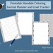 Printable Mandala Coloring Journal Planner and Goal Tracker - Etsy