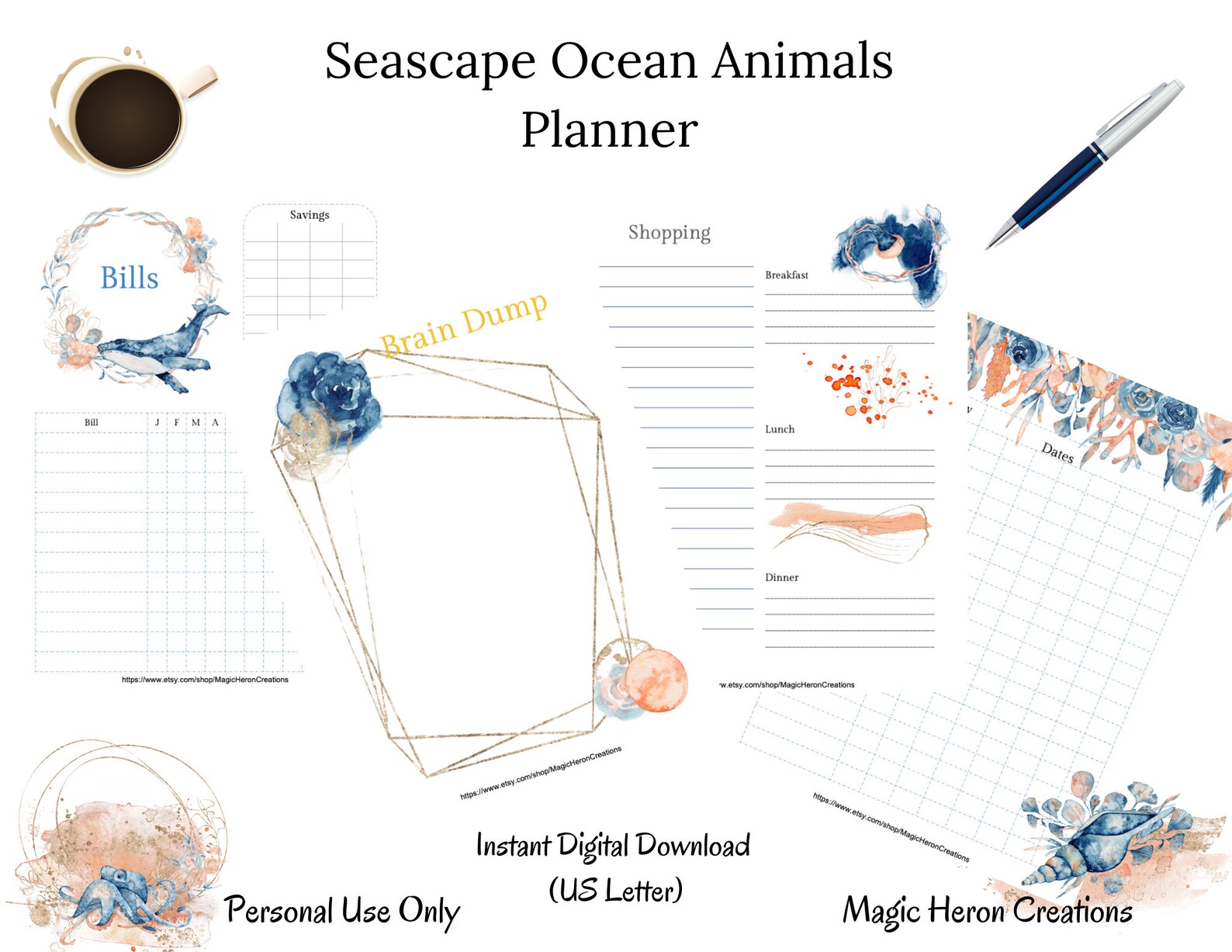 Printable Weekly Planner Monday Start Planner Calendars Work Planner ...