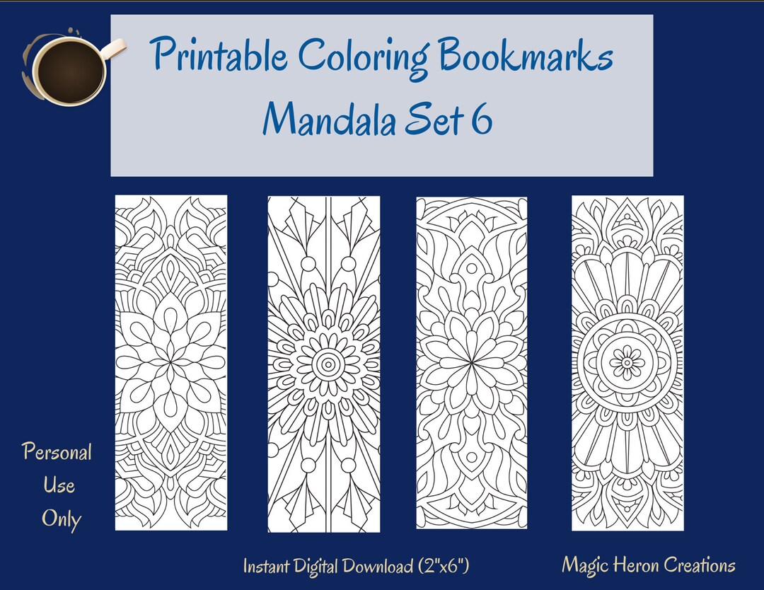 Mandala Color Your Own Bookmarks, Mandala Bookmark, Bookmark Meditation ...