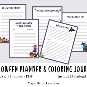 Halloween / Samhain Planner & Coloring Journal, Printable Holiday ...