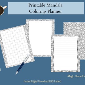 Printable Mandala Coloring Planner - Etsy