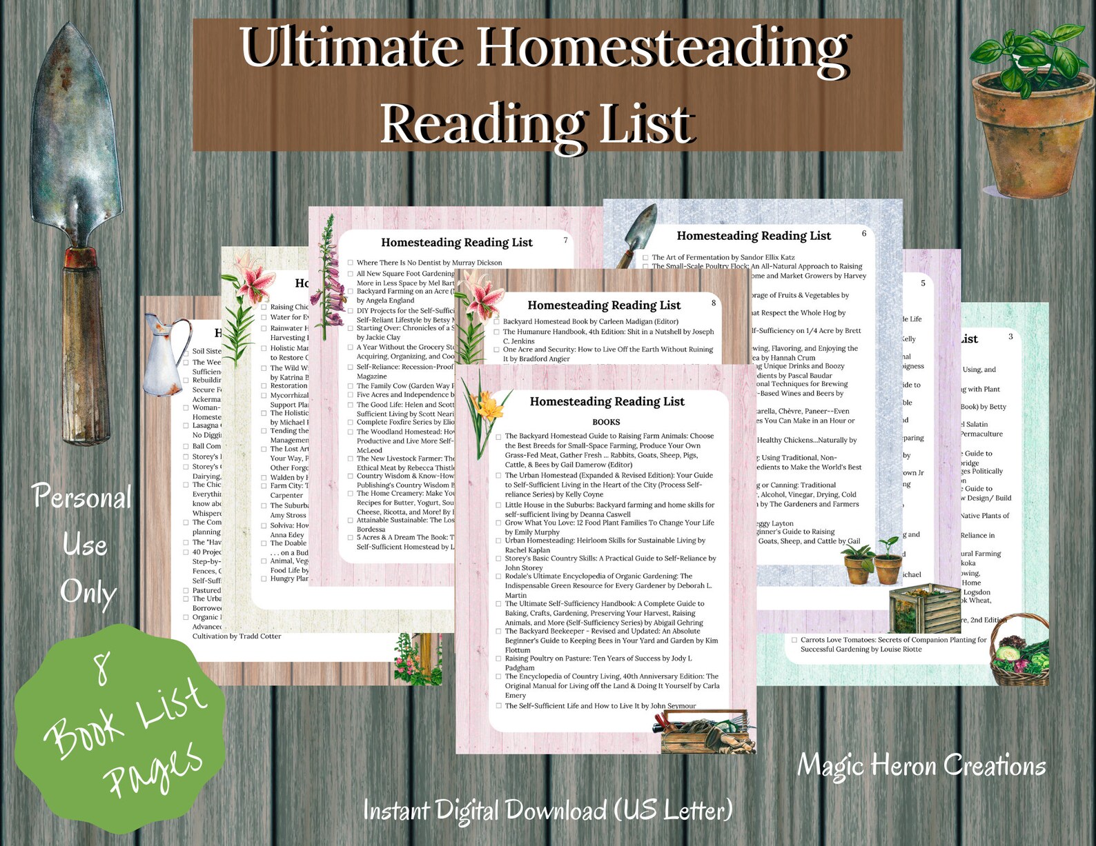 Homestead Printable, Reading Checklist, Homestead Planner, Books to ...