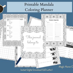 Printable Mandala Coloring Planner - Etsy