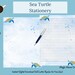 Letter Writing – Sea Turtle Watercolor Printable Stationery – Digital ...