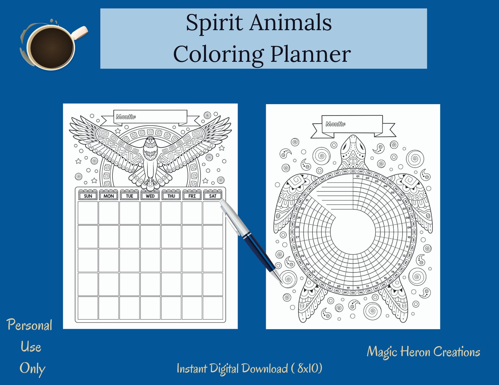 Spirit Animals Coloring Journal, Animal Guide, Spirit Totem Animal ...