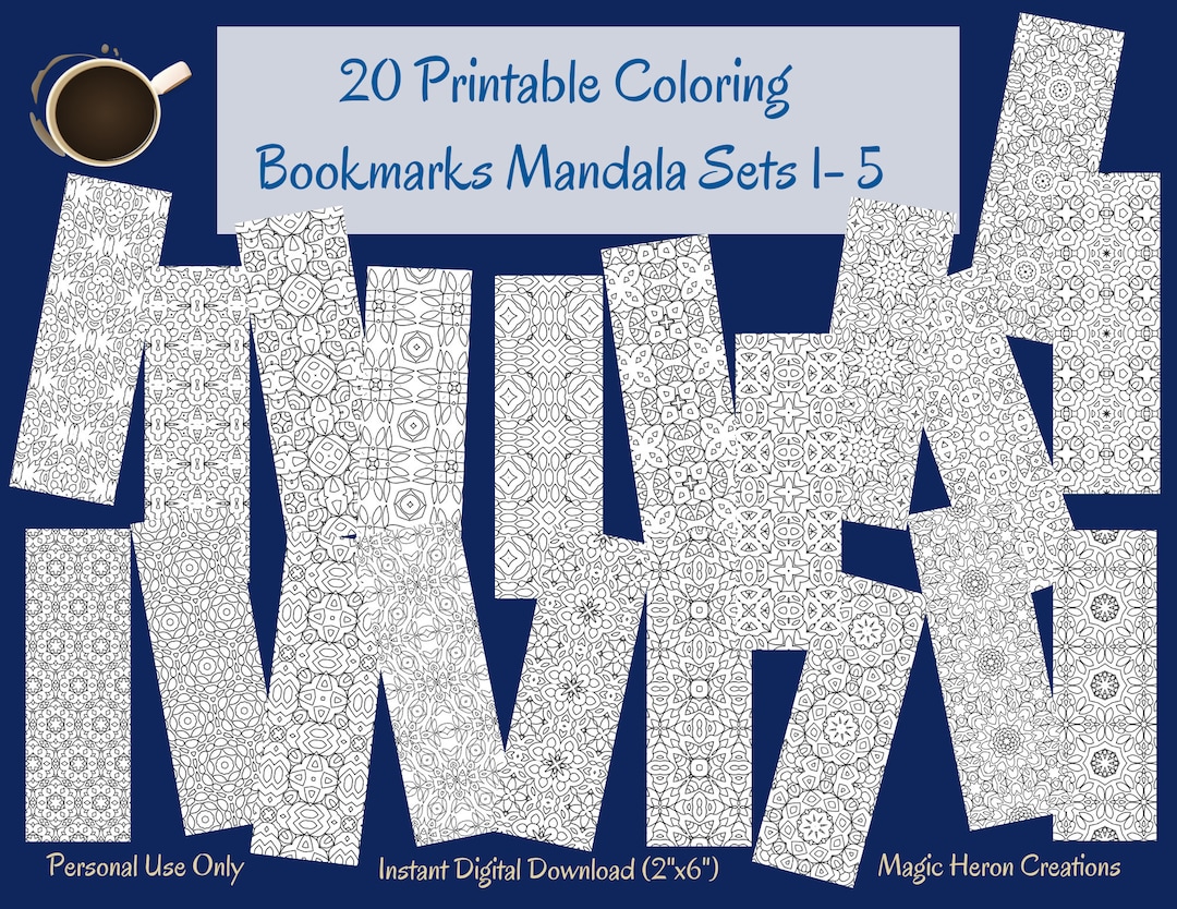 20 Mandala Color Your Own Bookmarks, Mandala Bookmark, Bookmark ...