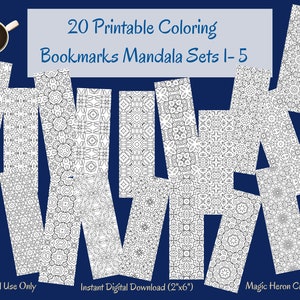 20 Mandala Color Your Own Bookmarks Mandala Bookmark - Etsy