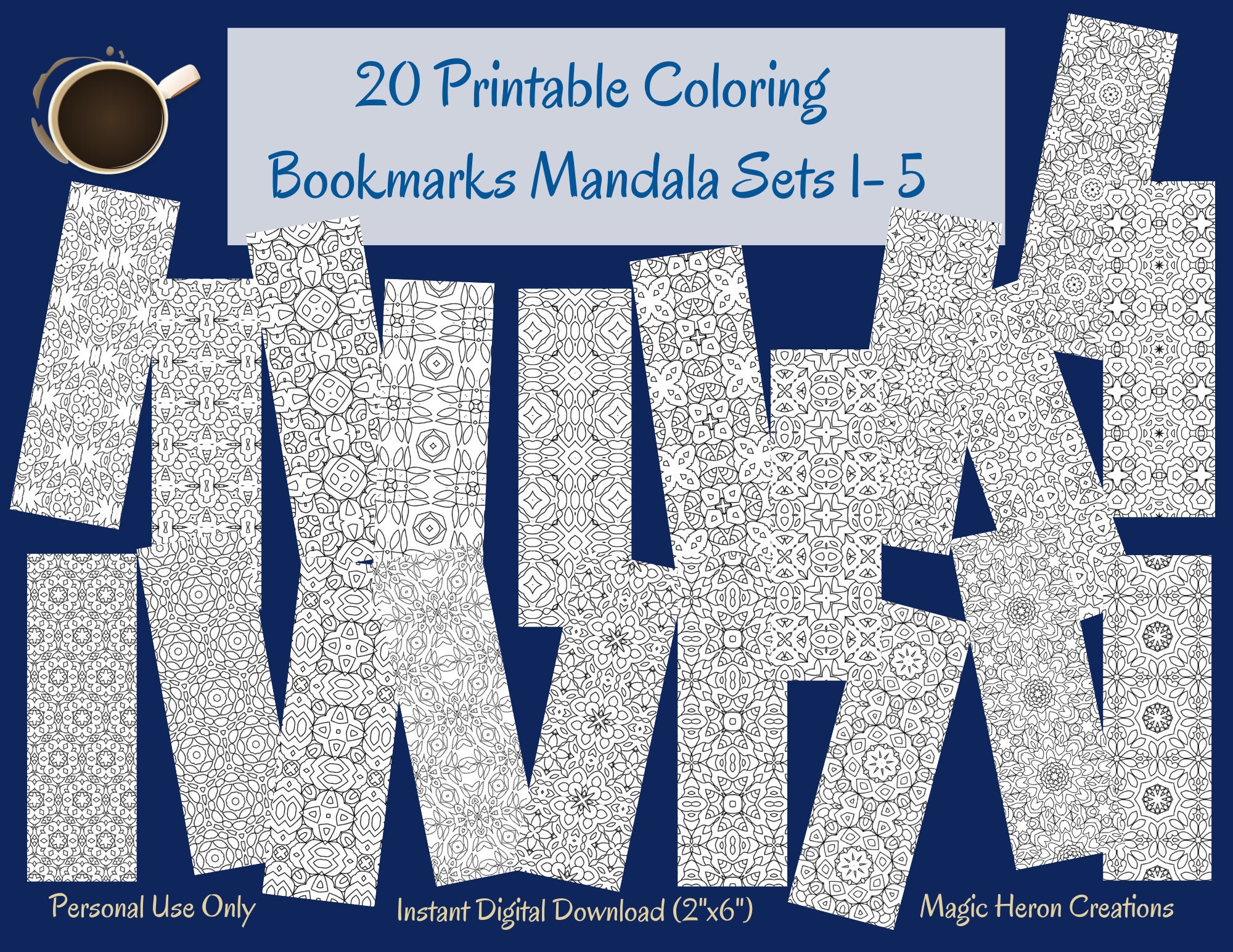 20 Mandala Color Your Own Bookmarks, Mandala Bookmark, Bookmark ...