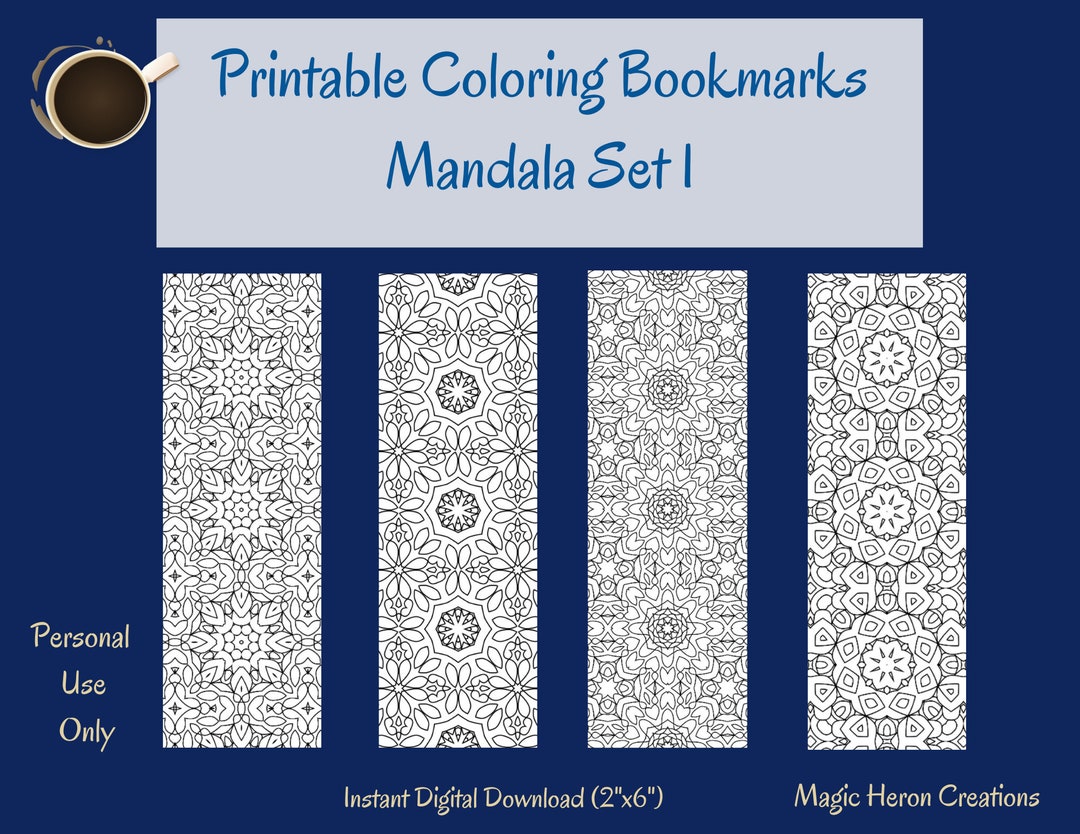 Mandala Color Your Own Bookmarks, Mandala Bookmark, Bookmark Meditation ...