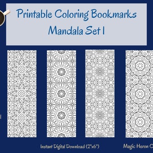 Mandala Color Your Own Bookmarks, Mandala Bookmark, Bookmark Meditation ...