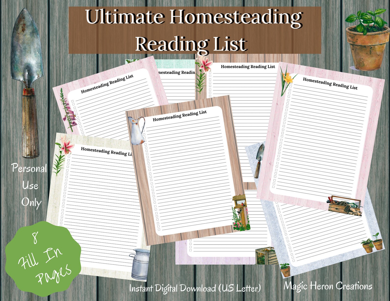 Homestead Printable, Reading Checklist, Homestead Planner, Books to ...