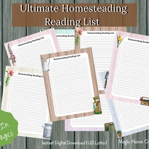 Homestead Printable, Reading Checklist, Homestead Planner, Books to ...