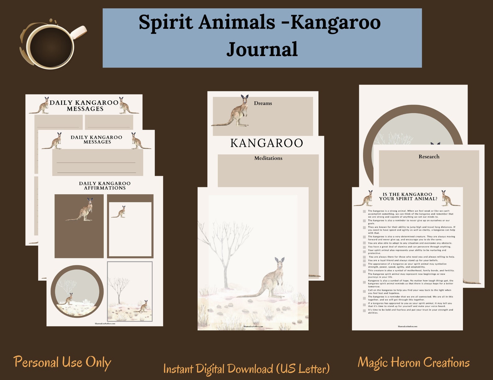 SPIRIT ANIMAL KANGAROO Animal Guide Totem Meanings Spirit - Etsy